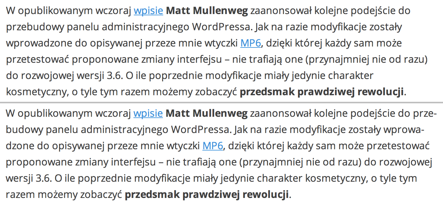 Automatyczne dzielenie wyrazów w WordPressie Automatyczne dzielenie wyrazów w WordPressie